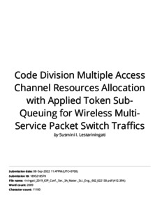 Code Division Multiple Access Channel Resources Allocation with Applied Token Sub-Queuing for ...